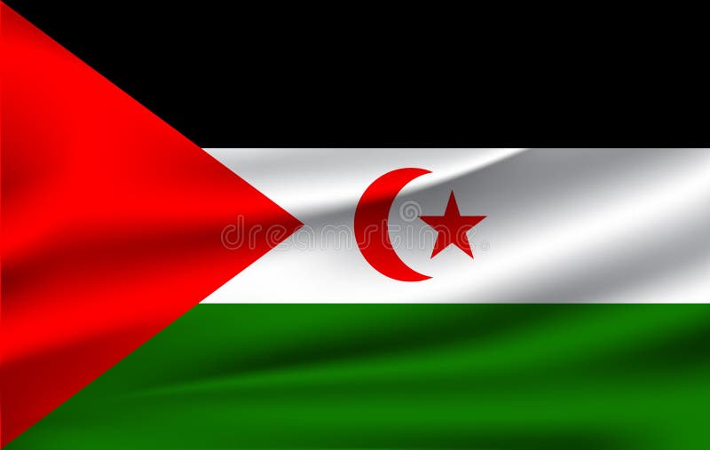 Western Sahara Flag Background with Cloth Texture. Stock Illustration ...