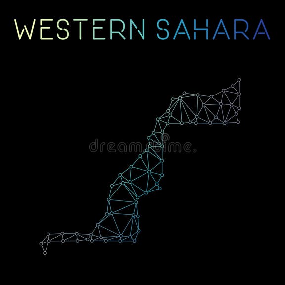 Western Sahara Network Map. Stock Vector - Illustration of artwork ...