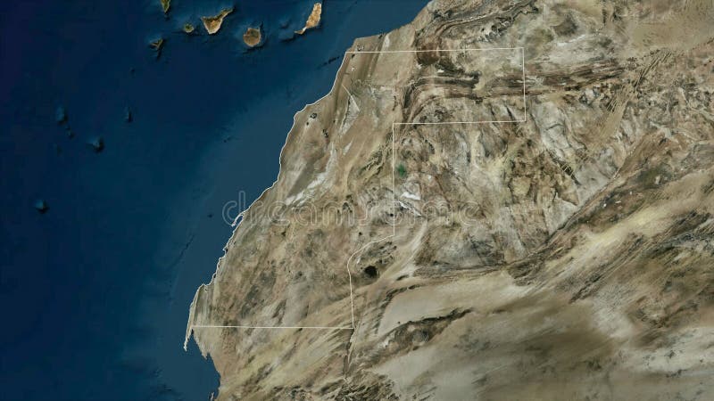 Western Sahara Outlined. High-res Satellite Stock Illustration ...