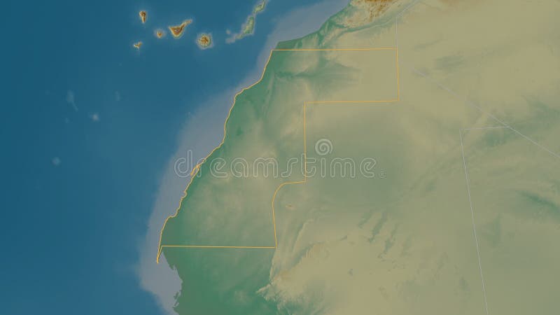 Western Sahara - Overview. Relief Stock Illustration - Illustration of ...