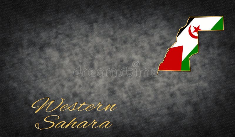 Western Sahara Symbols, Map of Western Sahara Stock Image - Image of ...