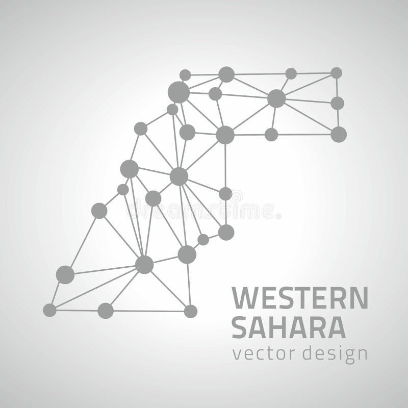 Western Sahara Vector Grey Dot Outline Perspective Map Stock Vector ...