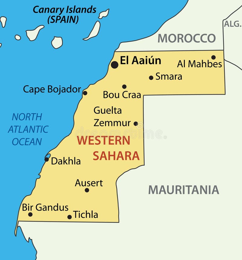 Western Sahara Area. Relief Map Stock Illustration - Illustration of ...