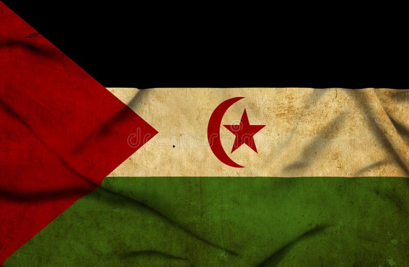 Western Sahara waving flag stock illustration. Illustration of aged ...