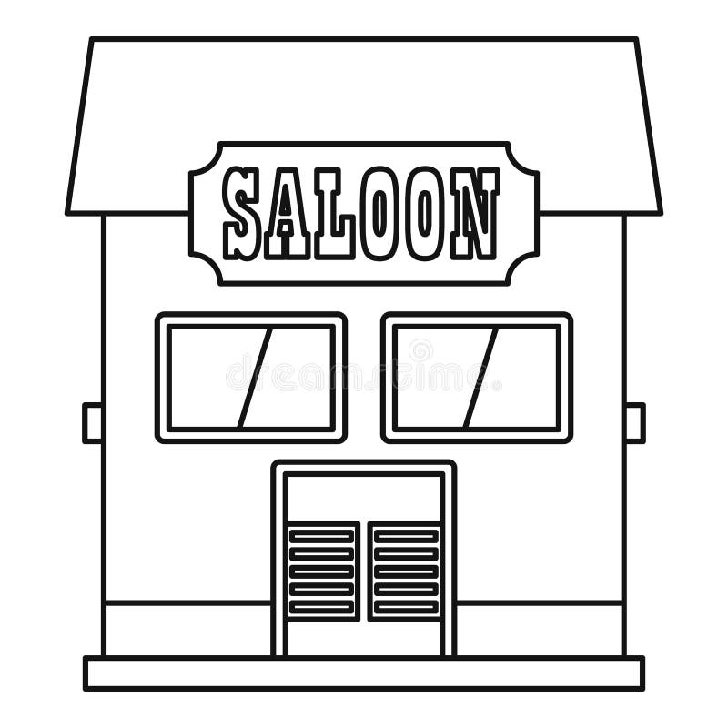 Western Saloon Icon, Outline Style Stock Vector - Illustration of empty ...