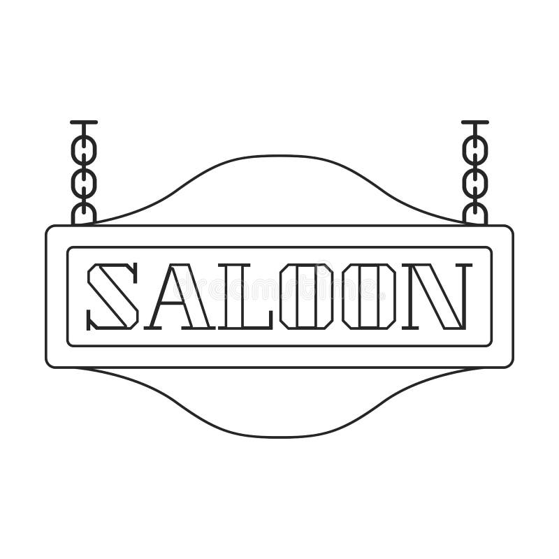 Outline Saloon Vector Icon. Isolated Black Simple Line Element ...