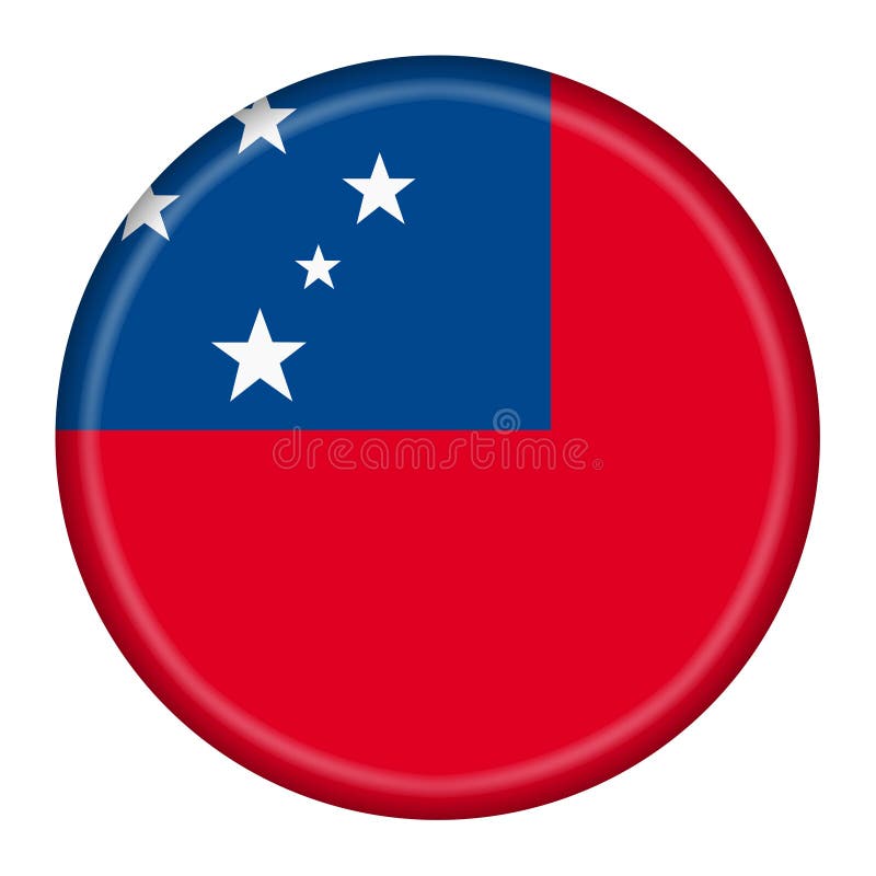 Western Samoa Flag Button 3d Illustration with Clipping Path Stock ...