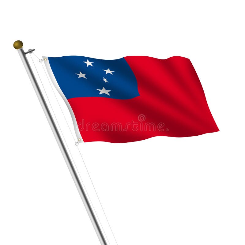 Western Samoa Flagpole with Clipping Path Stock Illustration ...