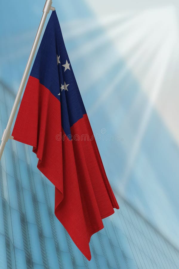 Western Samoa National Flag. Render 3D Stock Illustration ...