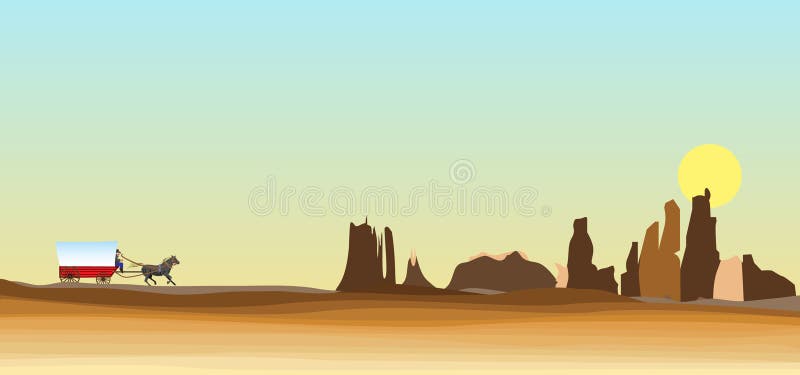 Western scene stock vector. Illustration of landscape - 120391545