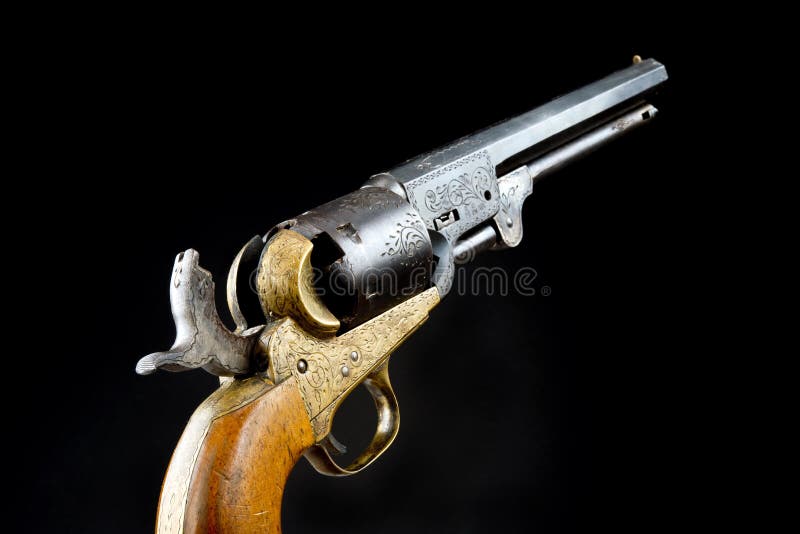 Cowboy Six Shooter stock image. Image of brass, pistol - 24975275