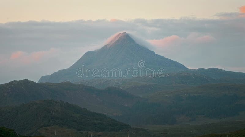 The Western Slope of Mount Ben Stack and Its Peak Covered in Clouds at ...