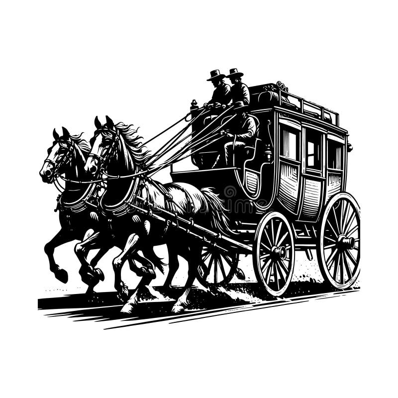 Old Western Stagecoach Stock Illustrations – 624 Old Western Stagecoach ...