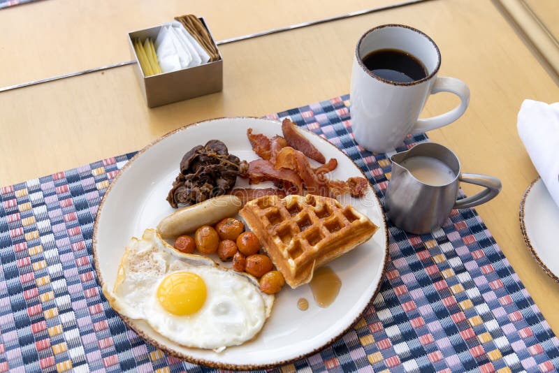 Western Style Breakfast Set Stock Photo - Image of bacon, food: 222623608