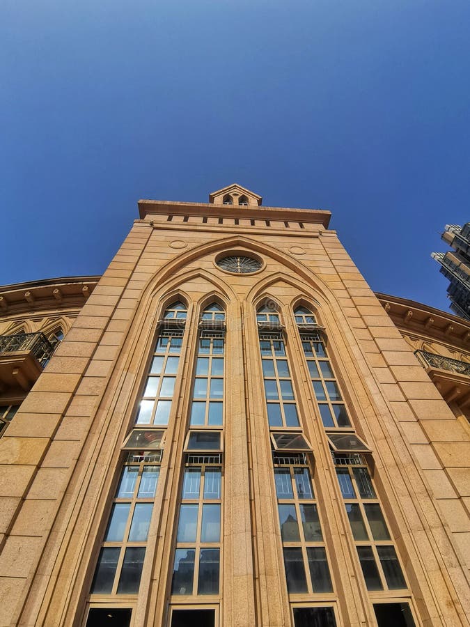 Western Style Building Under Blue Sky Stock Image - Image of blue ...