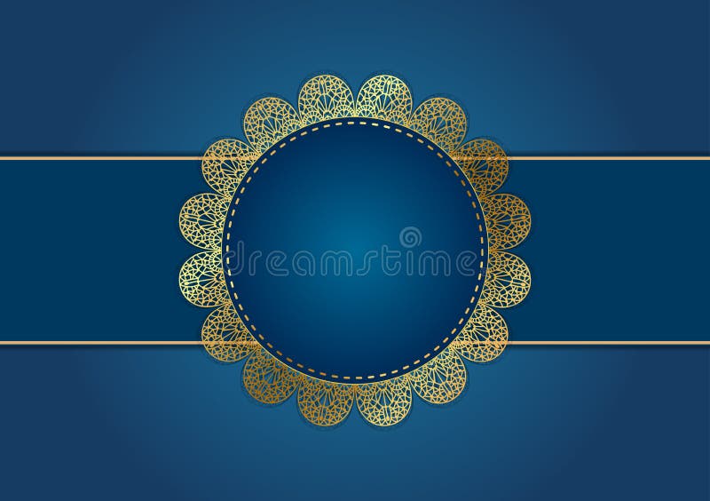 Western Style Card Template, Blue and Golden Stock Vector ...