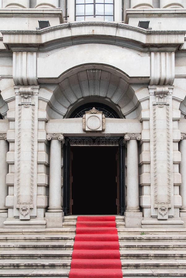 Western Style Government Building Gate with Red Ca Stock Photo - Image ...