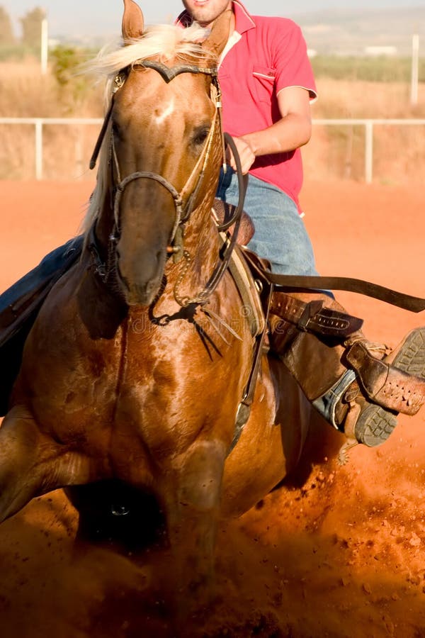 Western Style Horse Ride stock photo. Image of dust, motion - 186366