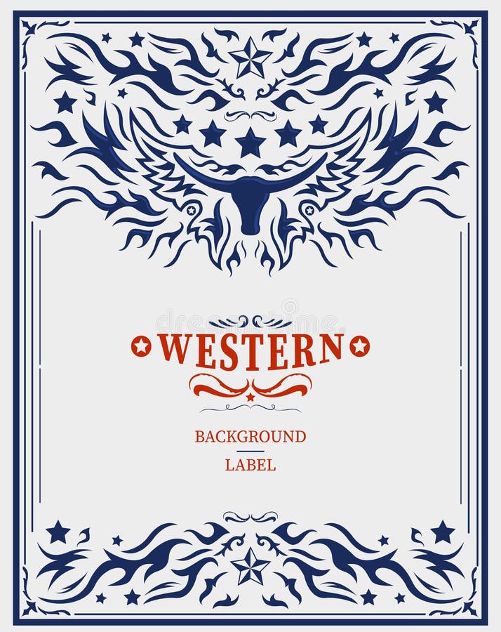 Western Style Label Rodeo Post Elements. Illustration de Vecteur ...