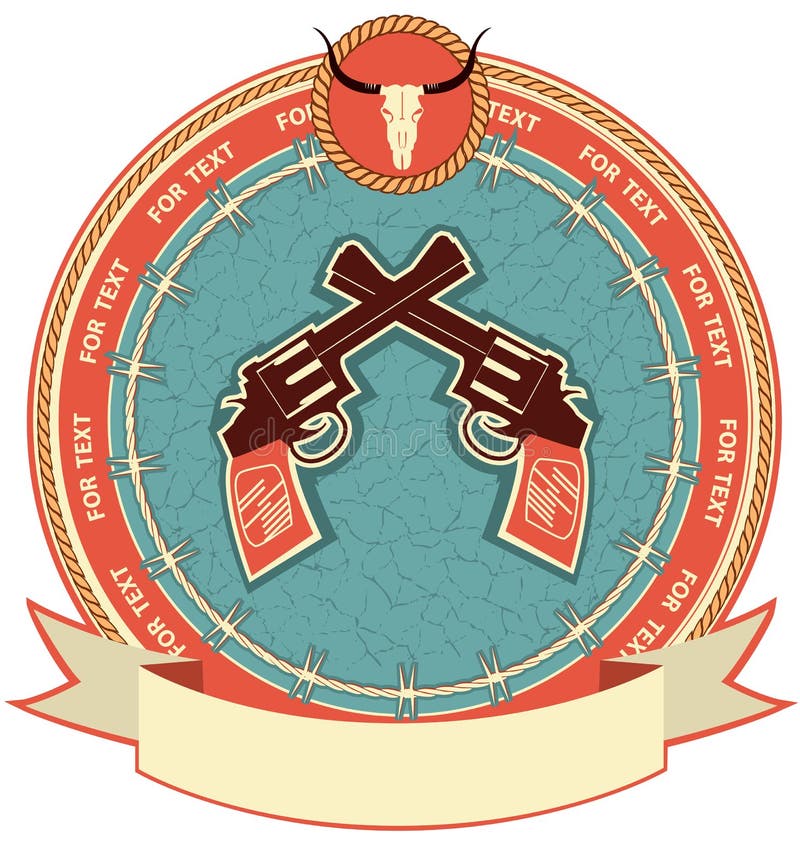 Western Symbol Background on Old Wood Stock Vector - Illustration of ...