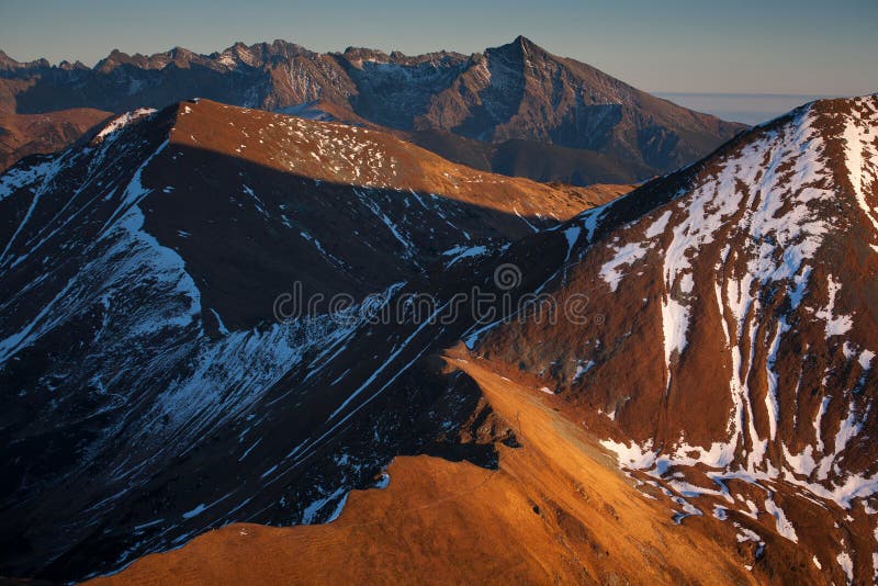 Western Tatras at sunset stock image. Image of slovakia - 29194117