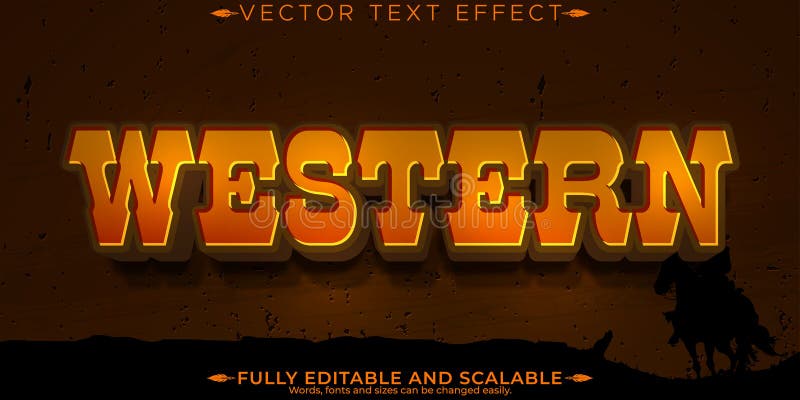 Western Text Effect, Editable Cowboy and Desert Customizable Font Style ...