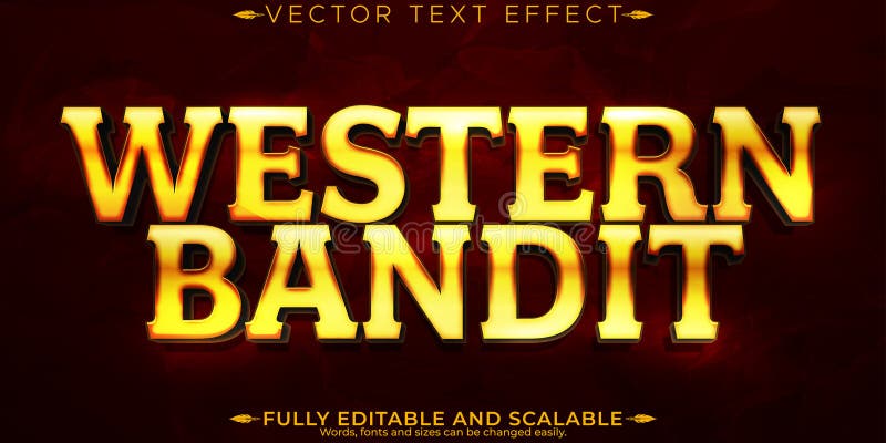 Western Text Effect, Editable Cowboy and Wild Text Style Stock Vector ...