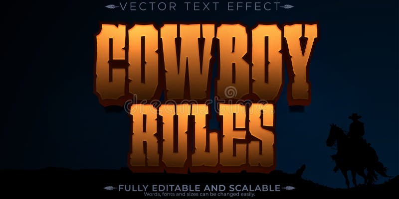 Western Text Effect, Editable Rodeo and Ranch Customizable Font Style ...