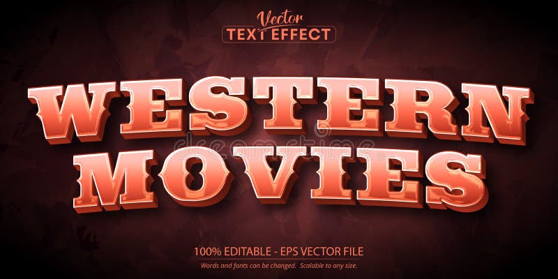 Western Text Effect, Editable Vintage Text Style Stock Vector ...