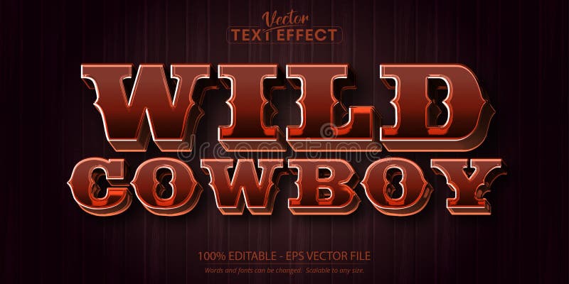Western Text Effect, Editable Vintage Text Style Stock Vector ...