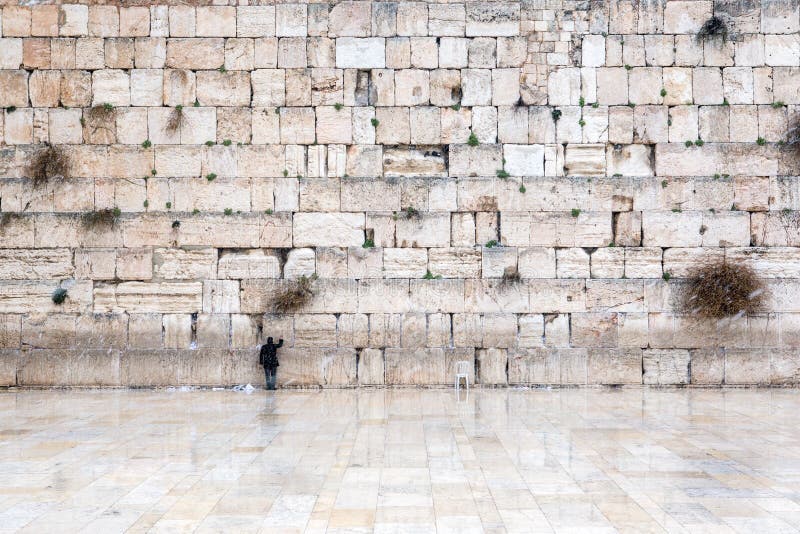 The Western Wailing Wall Kotel Empty in Jerusalem Old City Israel Stock ...