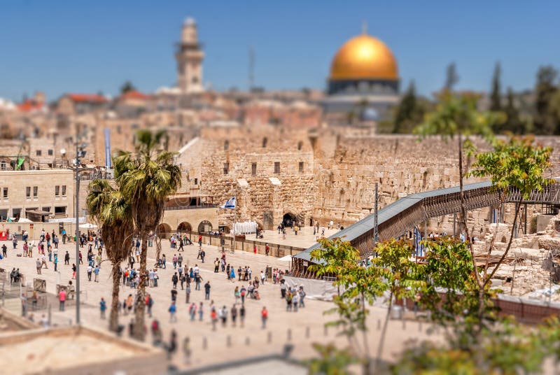 The Western Wall of the Temple and the Mosque of Omar. Stock Image ...