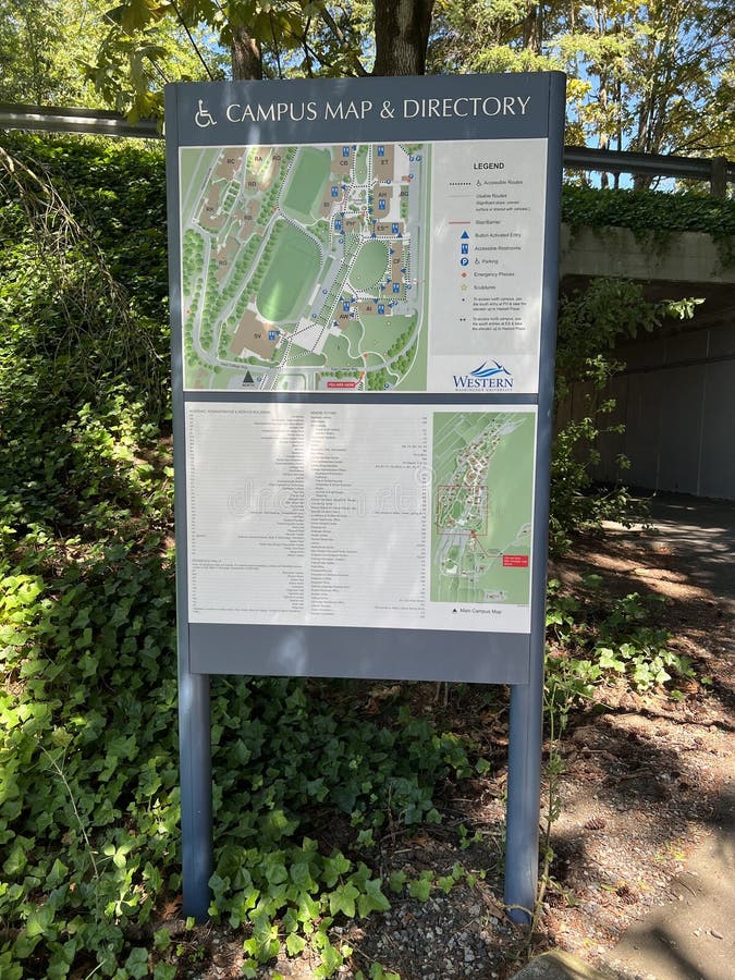Western Washington University Campus Map Editorial Photography - Image ...