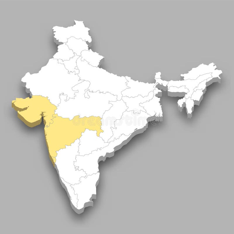 Western Zone Location within India Map Stock Vector - Illustration of ...