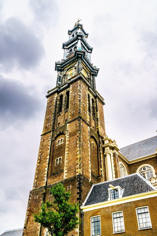 Westertoren Der Wester-Kirche in Amsterdam Stockbild - Bild von glocke ...