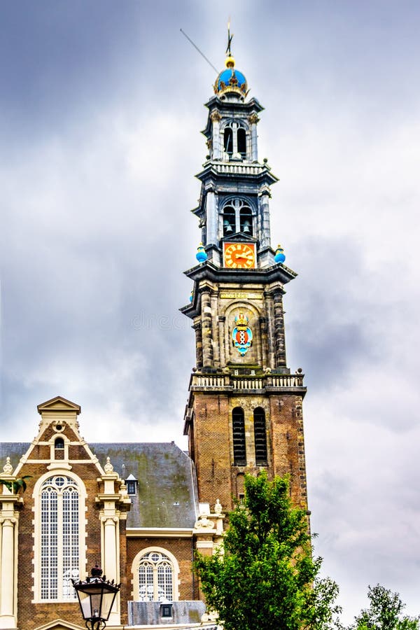 Westertoren Van De Wester-Kerk in Amsterdam Stock Foto - Image of ...