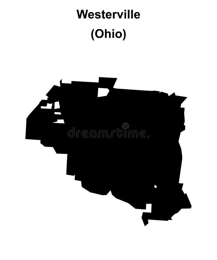 Westerville outline map stock vector. Illustration of isolated - 357494618