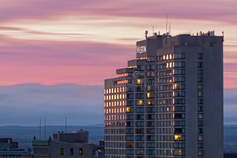 Westin Hotel Sunset editorial stock image. Image of america - 19394934