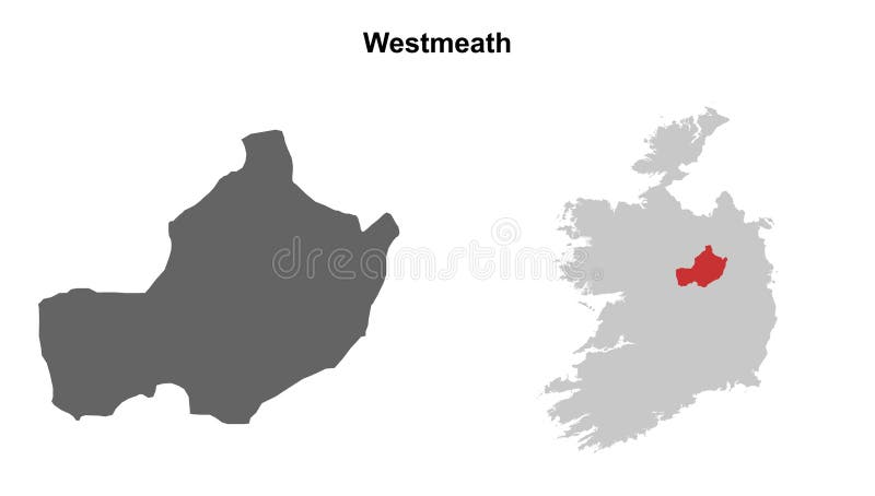 Westmeath outline map stock vector. Illustration of region - 378870437