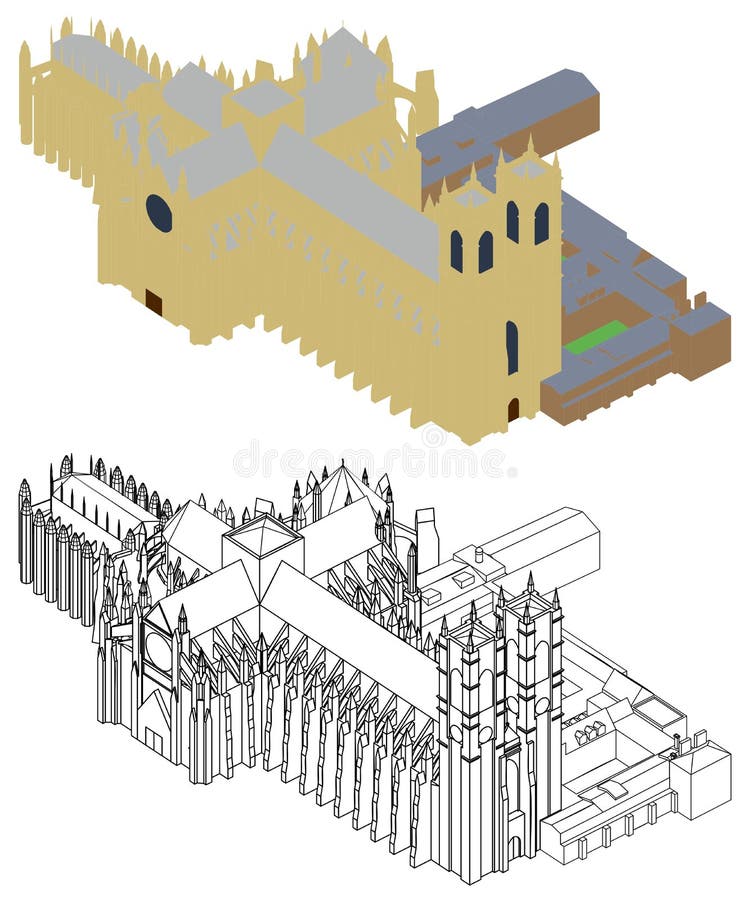 Westminster Abbey-Ansicht vektor abbildung. Illustration von ansicht ...