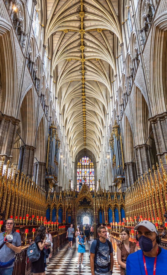 Westminster Abbey Nave Facing Back at the Choir and West Exit Editorial ...