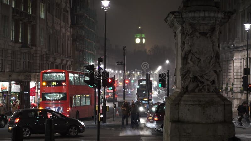 Westminster Big Ben in the Mist by Night Stock Video - Video of england ...