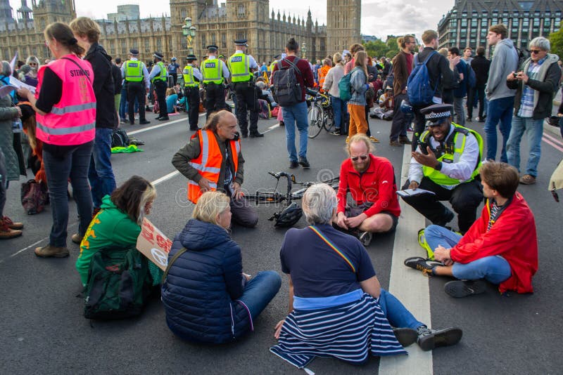WESTMINSTER, LONDON, ENGLAND- 1 October 2022: Extinction Rebellion and ...