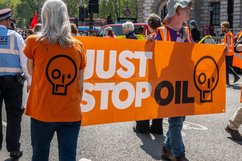 WESTMINSTER, LONDON - 27 May 2023: Just Stop Oil at a Kill the Bill ...