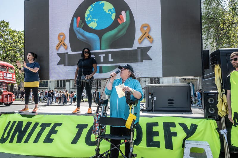 WESTMINSTER, LONDON - 27 May 2023: Protester Giving a Speech at a Kill ...