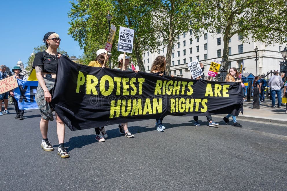 WESTMINSTER, LONDON - 27 May 2023: Protesters Marching at a Kill the ...