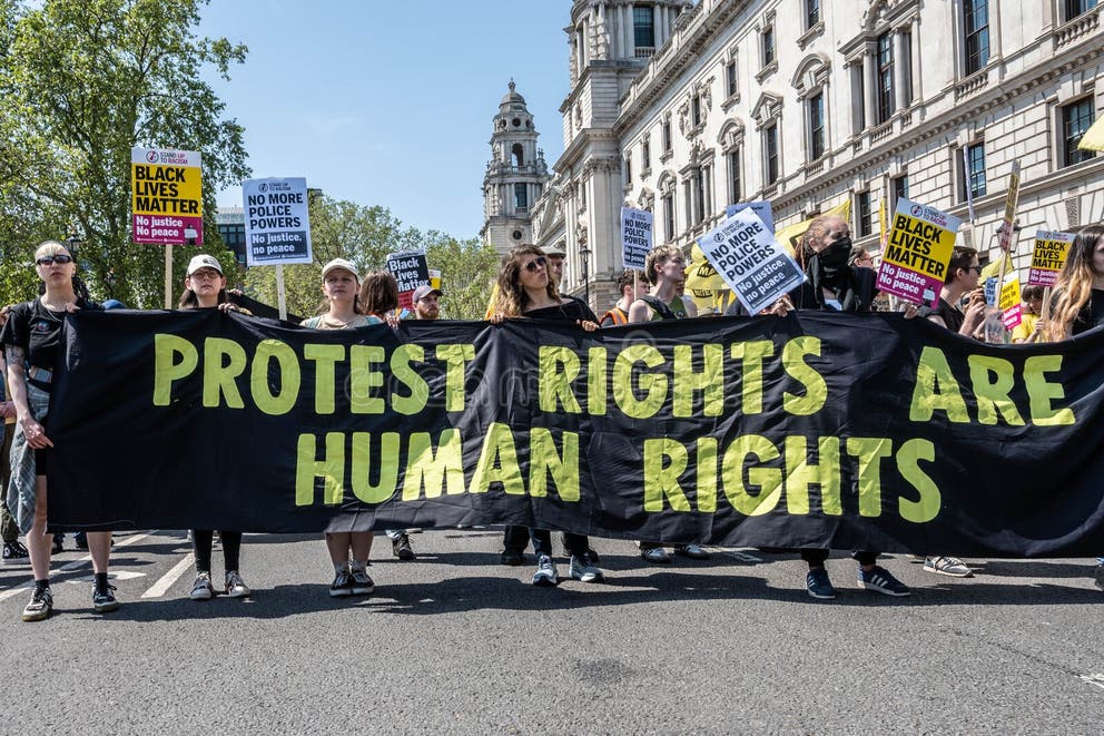 WESTMINSTER, LONDON - 27 May 2023: Protesters Marching at a Kill the ...