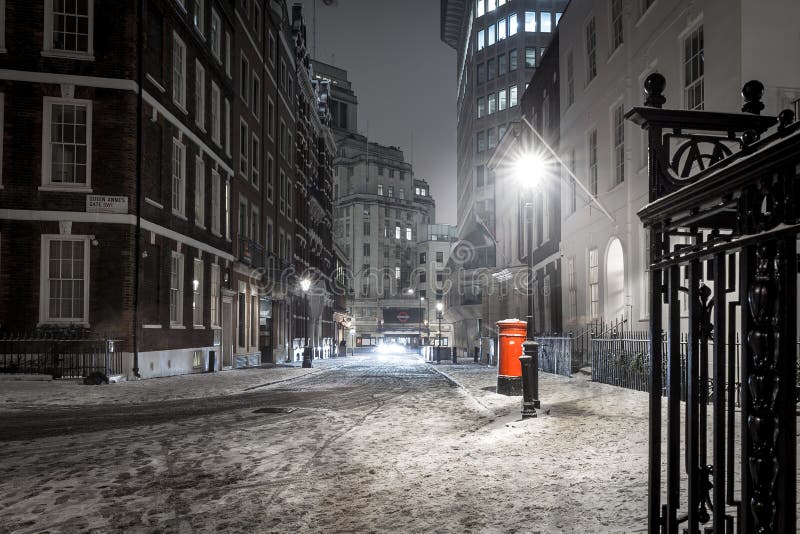 Westminster in Snowy Night, London Editorial Stock Image - Image of ...