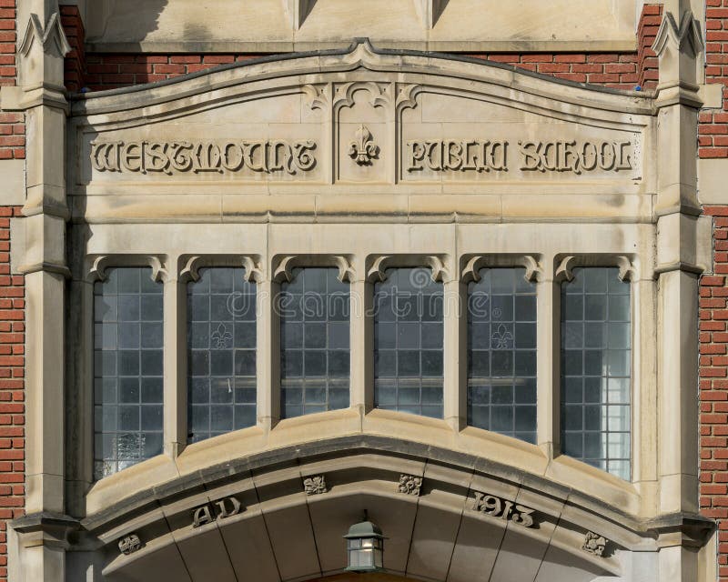 Westmount Junior High School Detail Editorial Image - Image of facade ...