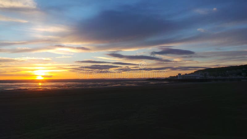Weston super mare sunset stock image. Image of sunset - 77489663